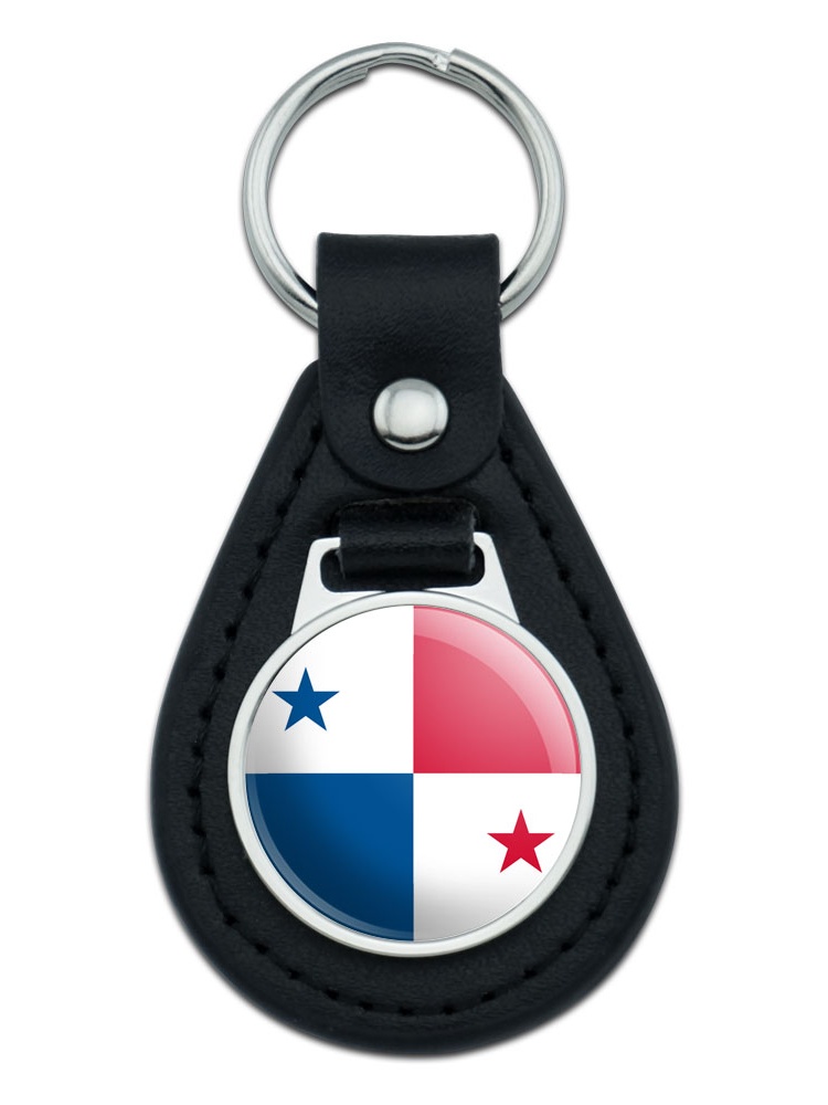 Panama National Country Flag Black Leather Keychain - Walmart.com