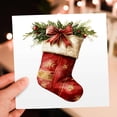 3drose, Cute Red Christmas Stocking with Greenery in an Image of ...