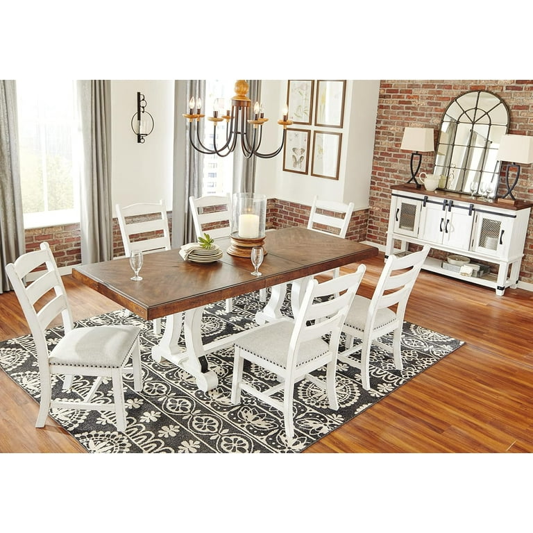 Signature Design by Ashley Valebeck Distressed Rectangular Dining Table White Brown Walmart