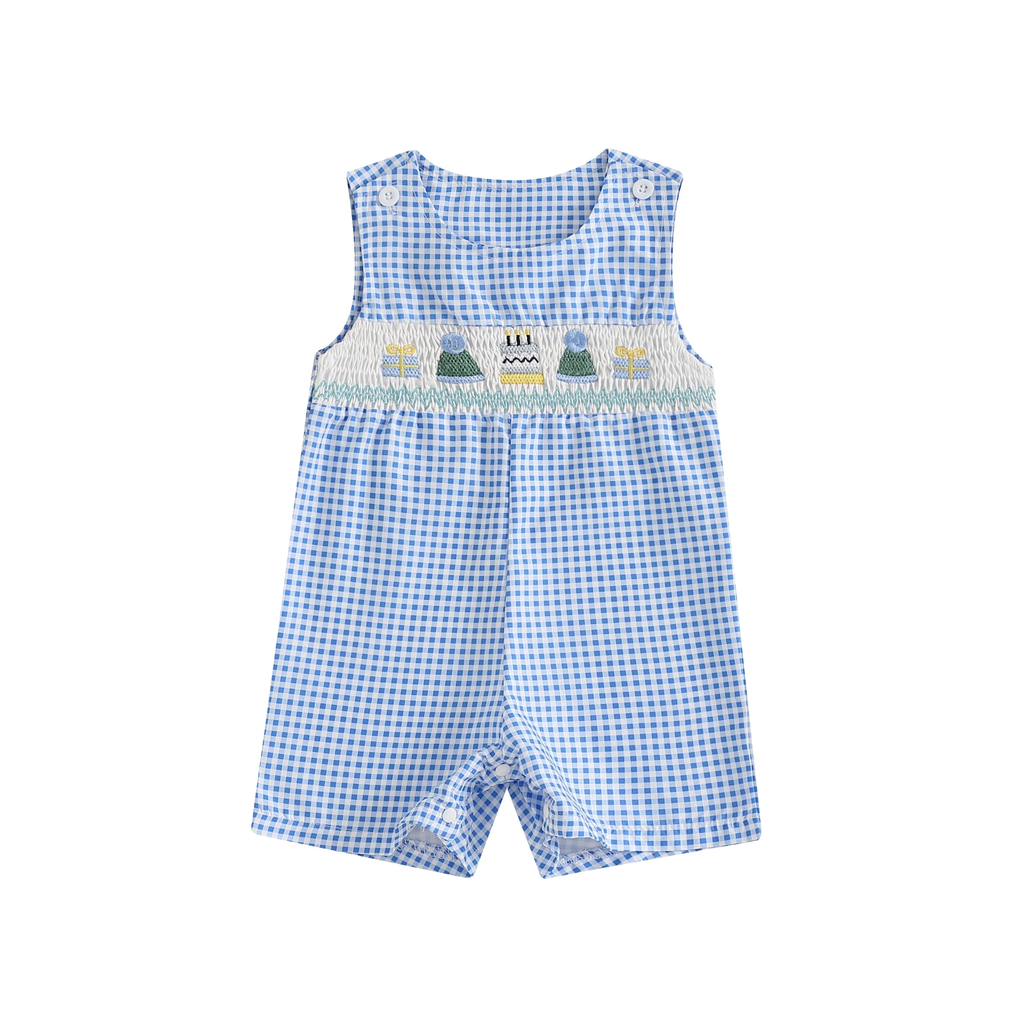 Click here for Gupgi Baby Birthday Jumpsuit Infant Boy Girl Plaid... prices