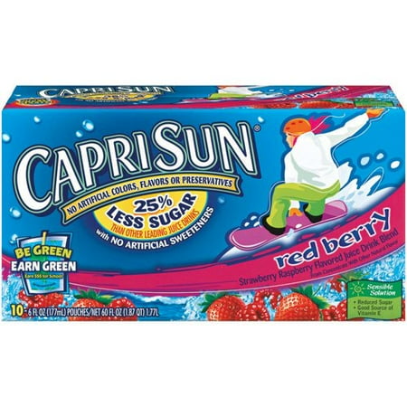 CapriSun Red Berry/Strawberry Raspberry Blend Juice Drink, 6 oz, 10 ...