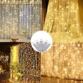 Perfect Holiday Indoor Window 96 LED Curtain String Light, Battery ...