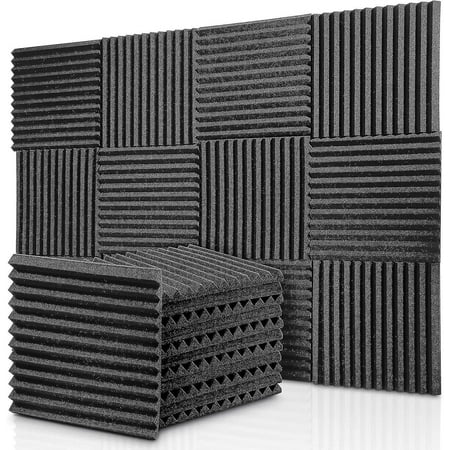 12-Pack Acoustic Foam Panels Wedges, Fireproof Sound Insulation Noise ...