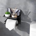 Self Adhesive Toilet Paper Holder with Phone Shelf Stainless Steel Wall ...