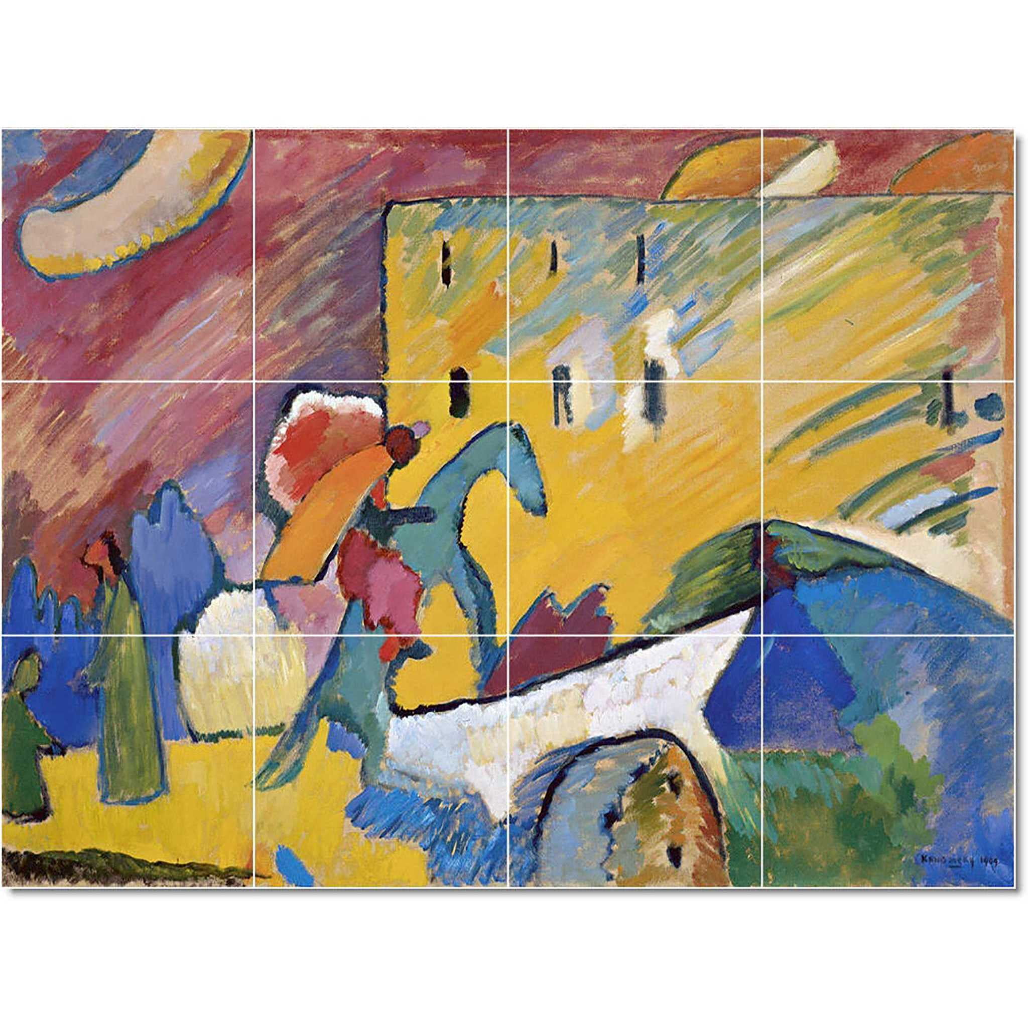 Ceramic Tile Mural-Wassily Kandinsky Abstract Tile Mural Home ...