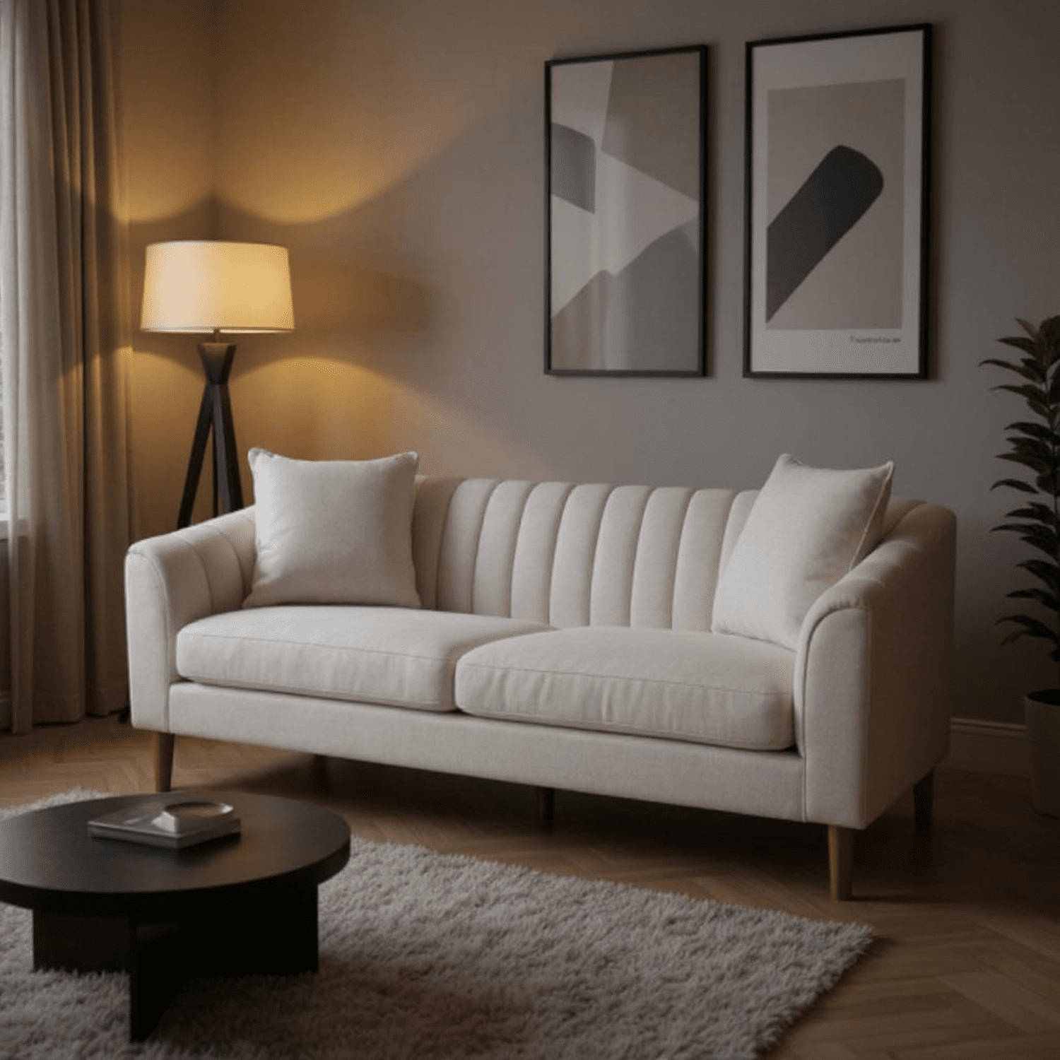 Click here for Homy Casa Modern 3-Seater Sofas Couches  Beige prices