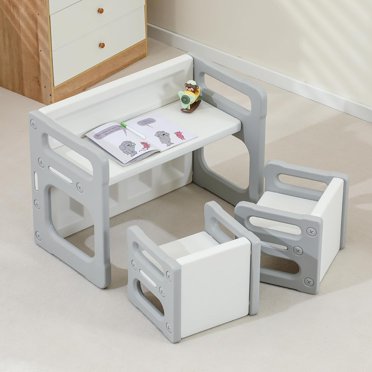 Gymax Little Children's Pink Table & 2 Chairs Set for Girls - Toddler ...