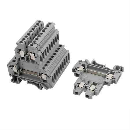 10Pcs UKK3 DIN Rail Mount Double-level Terminal Block 300V 25A 28-10AWG ...