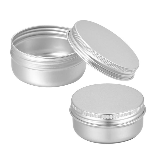 Uxcell Round Aluminium Tin Cans with Screw Top Lid, 1.7oz / 50ml Empty ...