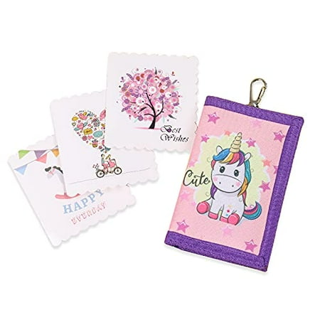 Kids Wallet,Small Wallet for Kids with Zippered Pocket,Cute Cartoon ...