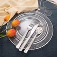 150PCS Clear Silver Plastic Disposable Plates and Cutlery Set ...
