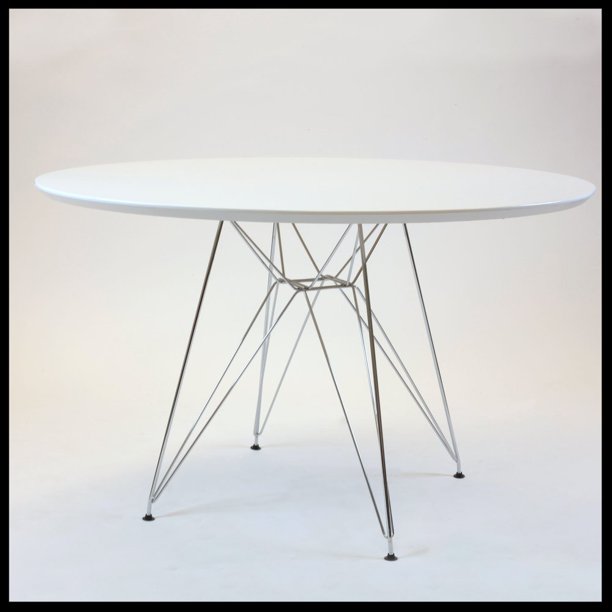 Circular Dining Table White Wire Legs 47" Top - Walmart.com
