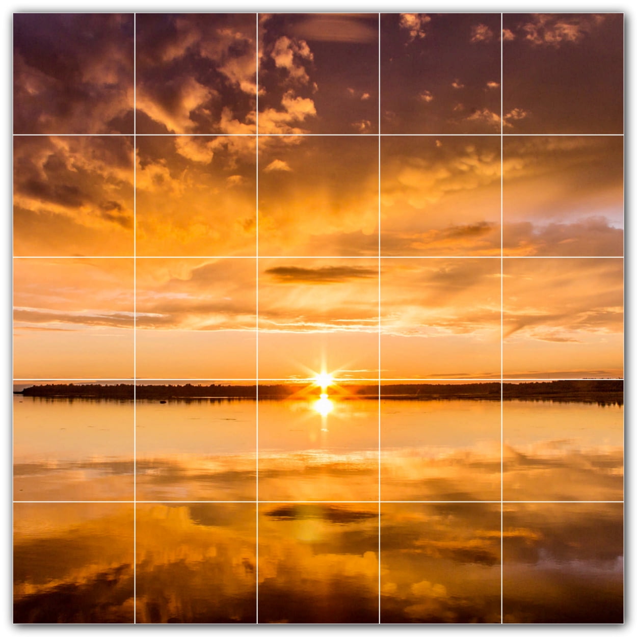 Picture-Tiles.com: Sunset Ceramic Tile Wall Mural WAL500995-55XL. 60"W ...