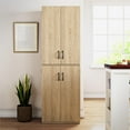 Mainstays 72" 4-Door Storage Cabinet, Natural - Walmart.com