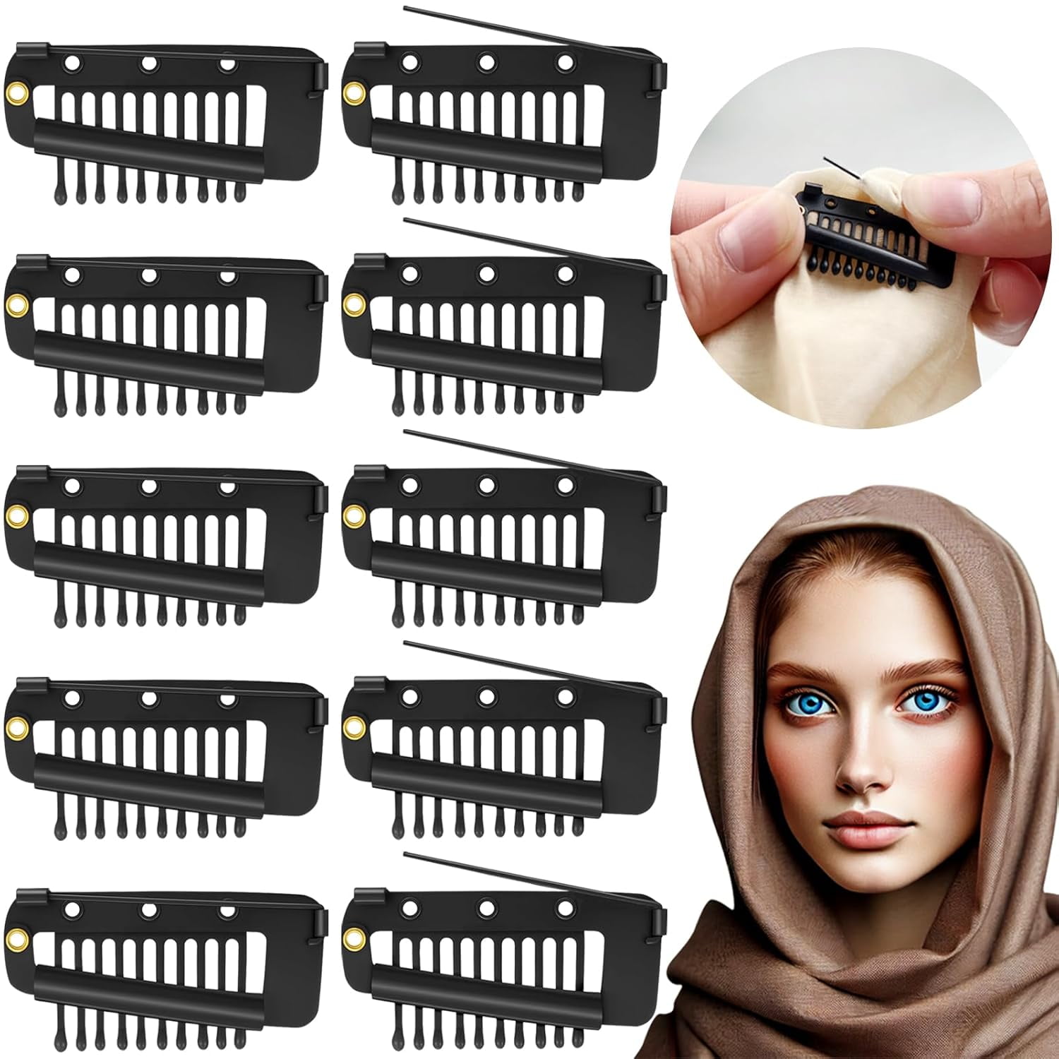 Click here for Unbranded 10 Pcs Safety Pin Snap-Comb Hair Clips F... prices