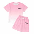 Bainana Girls Summer Beach Outfit Set Kids Letter Print Short Sleeve ...