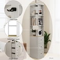 Antique White MDF Slim Storage Cabinet - 73.03 in Tall for Living Room ...