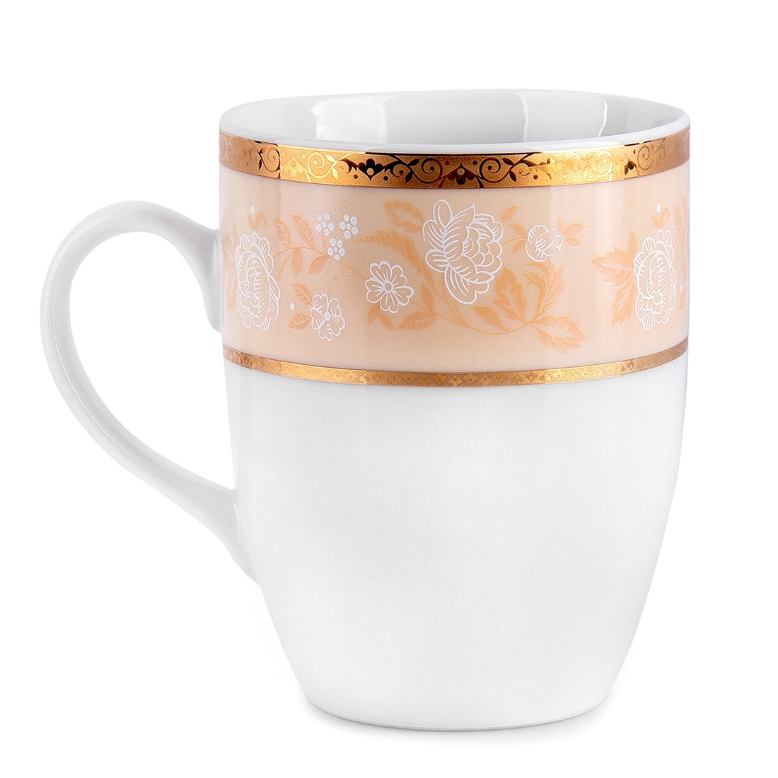 Awakening Mug Golden Roses Porcelain Mug 12.51 fl oz (370 ml) Tea Cup ...
