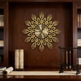 Quiet Metal Leaves Wall Clock In European Luxury Styles Large Wall ...
