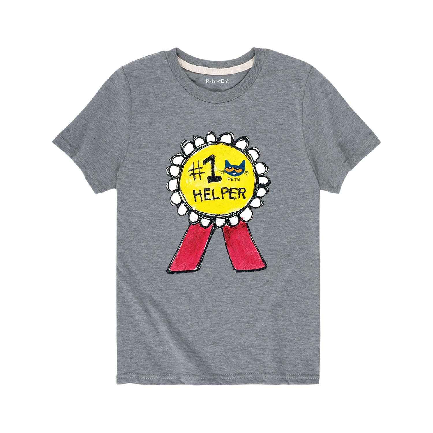 Pete The Cat - #1 Helper Badge - Youth Short Sleeve Graphic T-Shirt ...