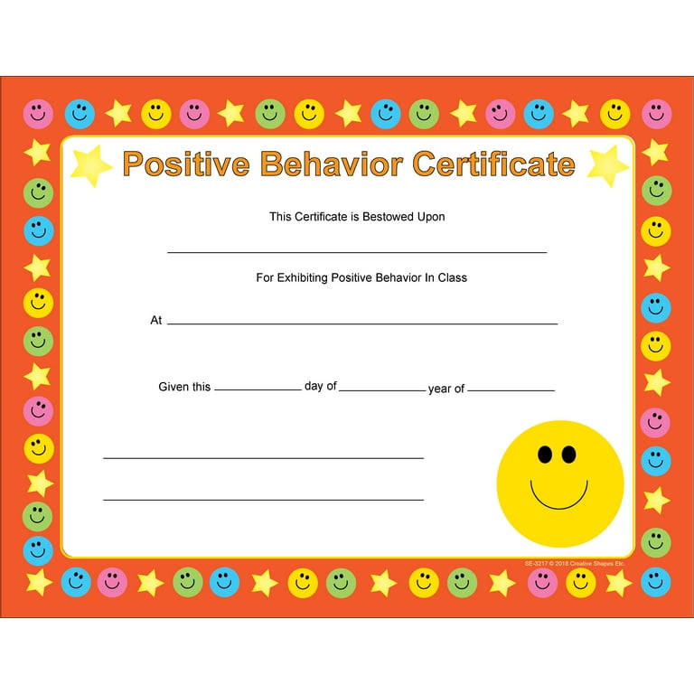 Good Behavior Awards Printable