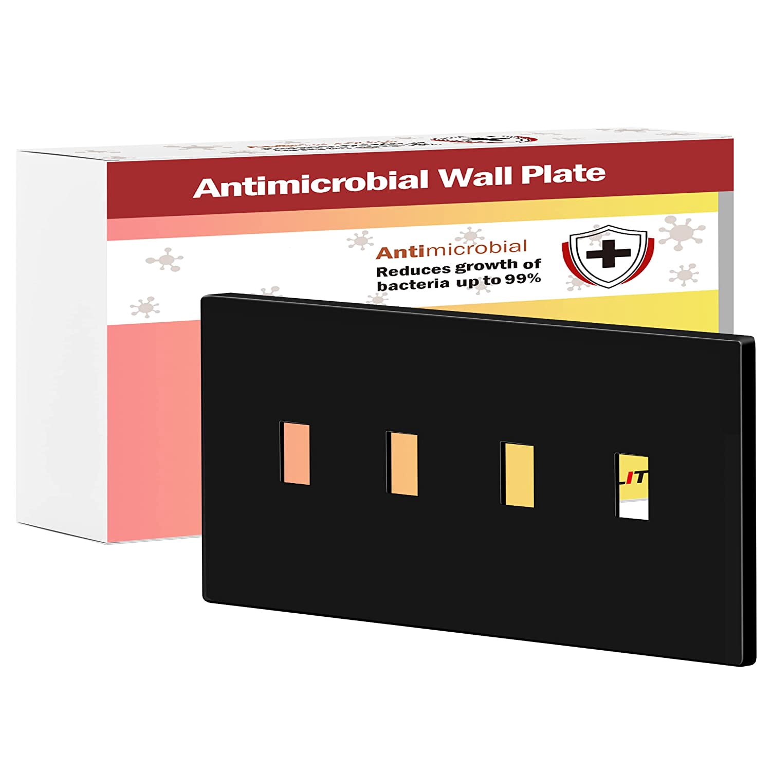 ENERLITES Antimicrobial Toggle Switch Cover, Antibacterial Screwless ...