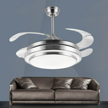 52" Modern Crystal Ceiling Fan with Lights Remote Control Reversible 5 ...