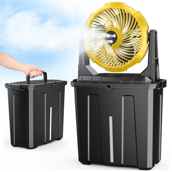 Portable Misting Fan for Outdoors Patios, 20000mAh Rechargeable Battery ...