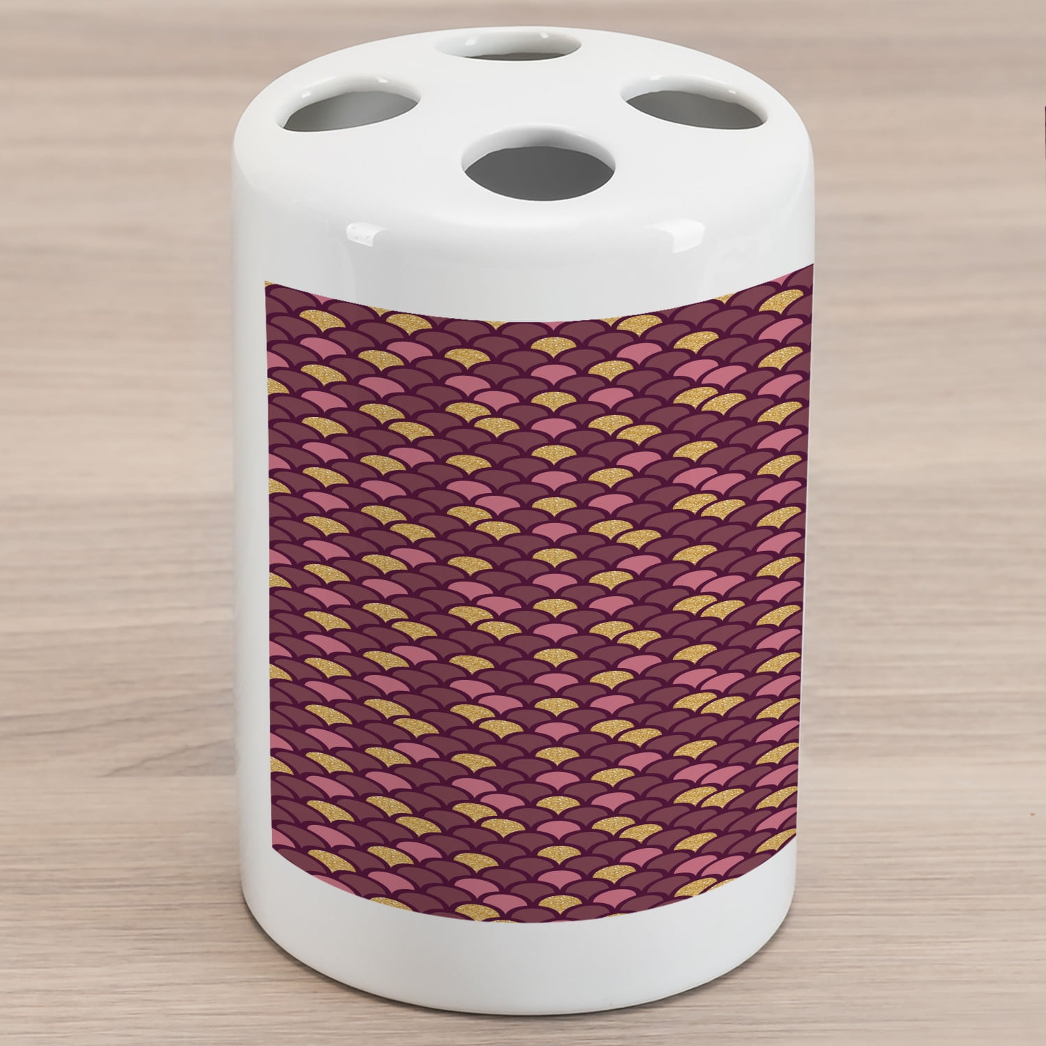 Fish Scale Ceramic Toothbrush Holder, Overlapping Arc Shapes ...