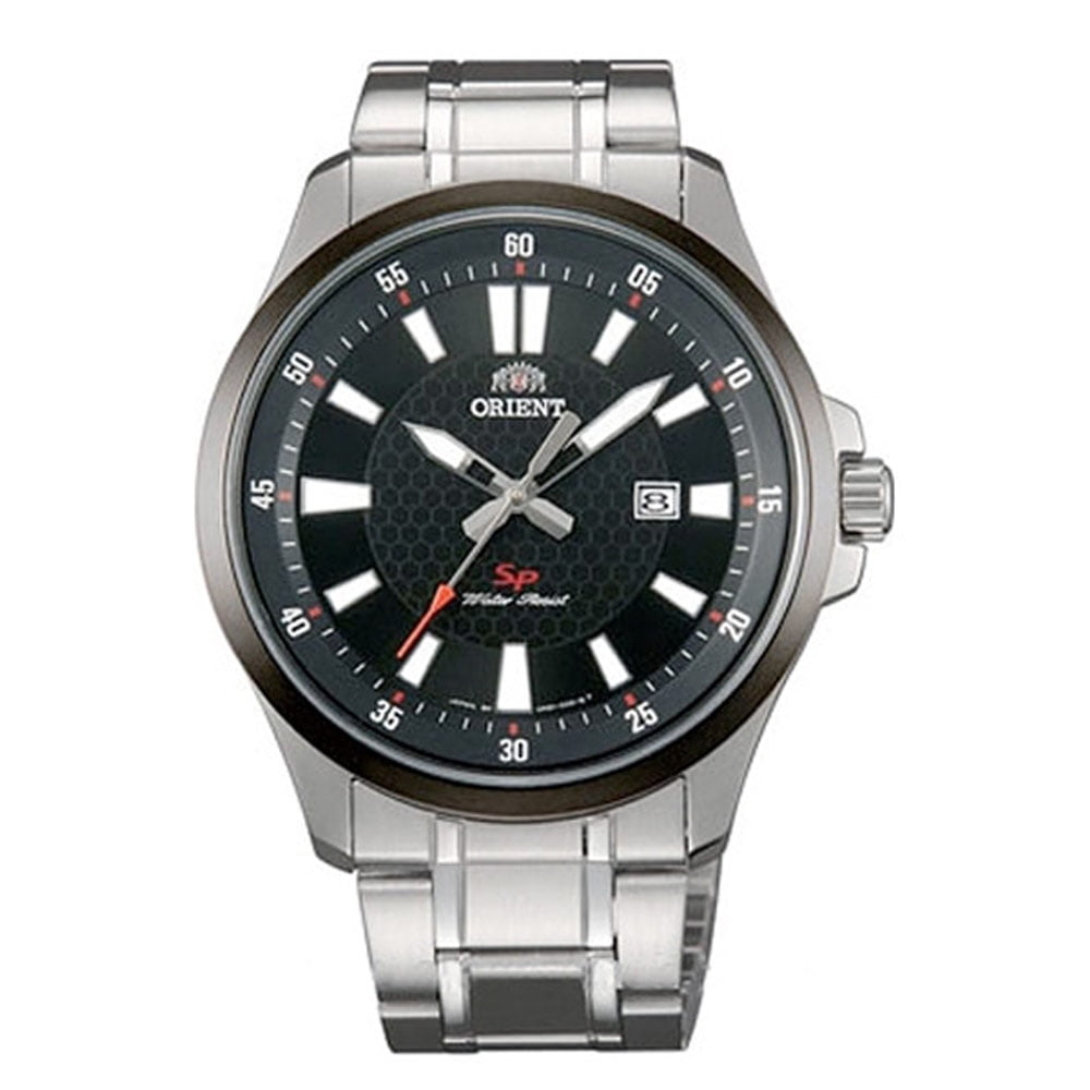 Orient Men's UNE1001B SP Black Dial Stainless Steel Bracelet Watch ...