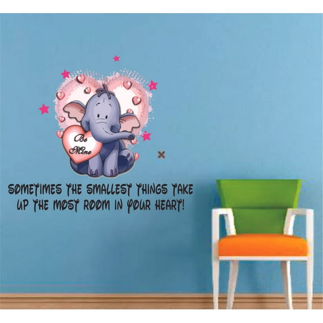 Baby Elephant Cute Heffalumps Quotes Customized Wall Decal - Custom ...