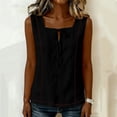 Byworldtasic Women's Square Neck Cotton Sleeveless Blouse Tie Knot ...