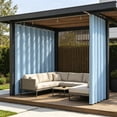 Waterproof Outdoor Curtain, EVA Fabric Patio Privacy Panel with Plastic ...