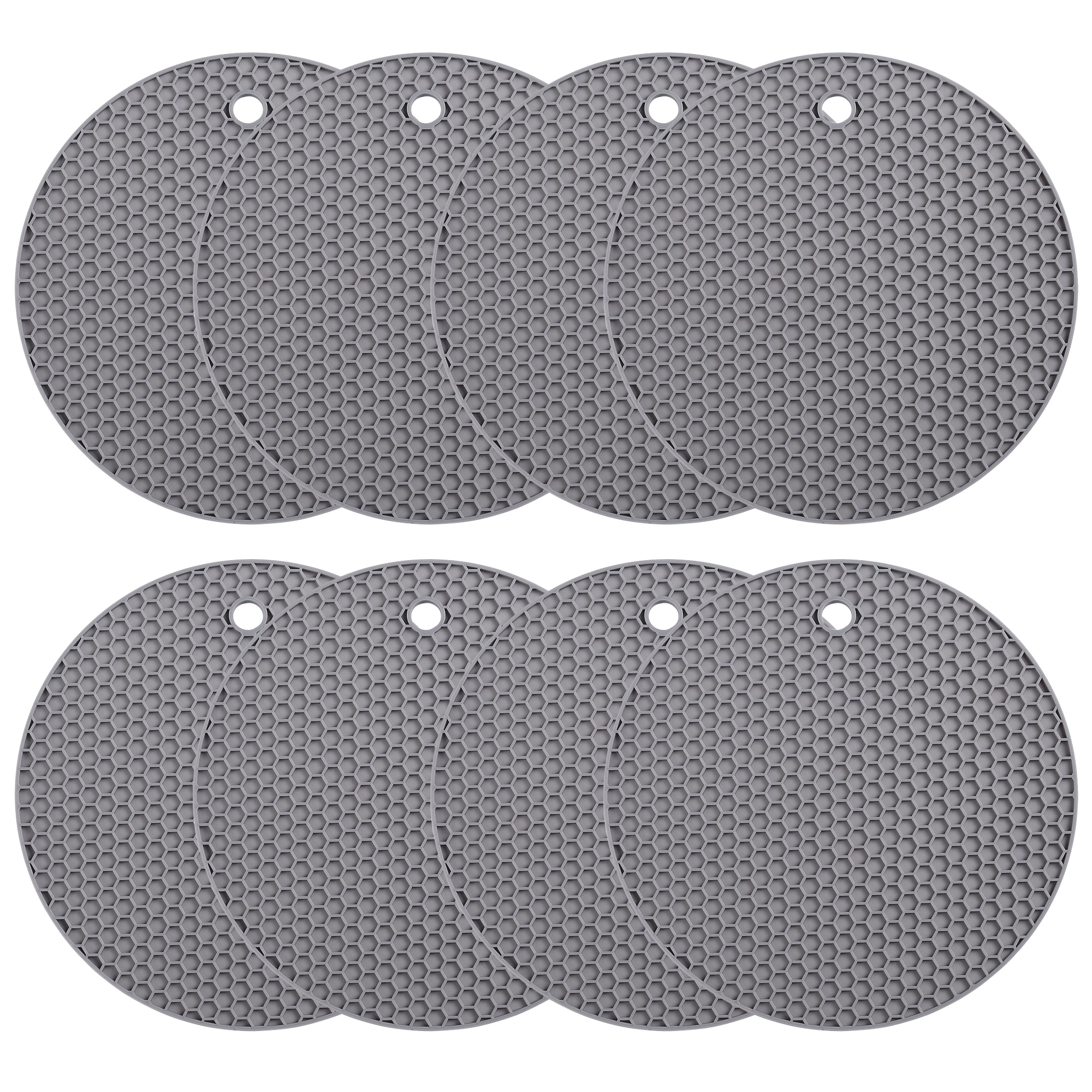 To encounter Silicone Trivets Mat - Round 7" x 7" - Set of 8 Heat ...