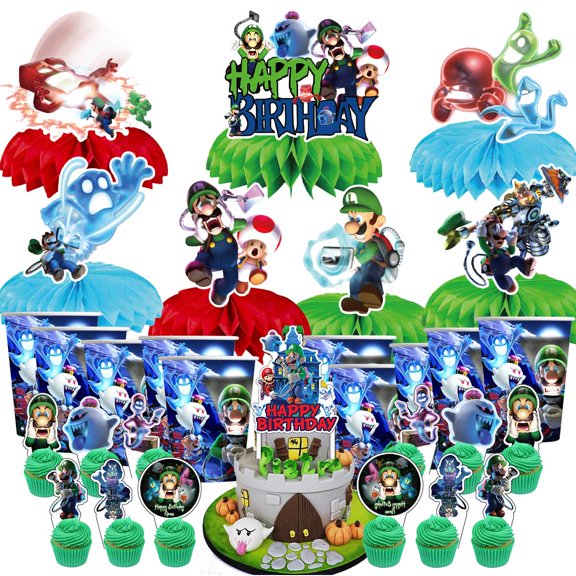 Luigi Mansion Party Supplies Decor Decorations Plates Movie Background ...