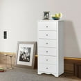 Gymax 6 Drawer Chest Dresser Clothes Storage Bedroom Tall Furniture Cabinet White - Walmart.com