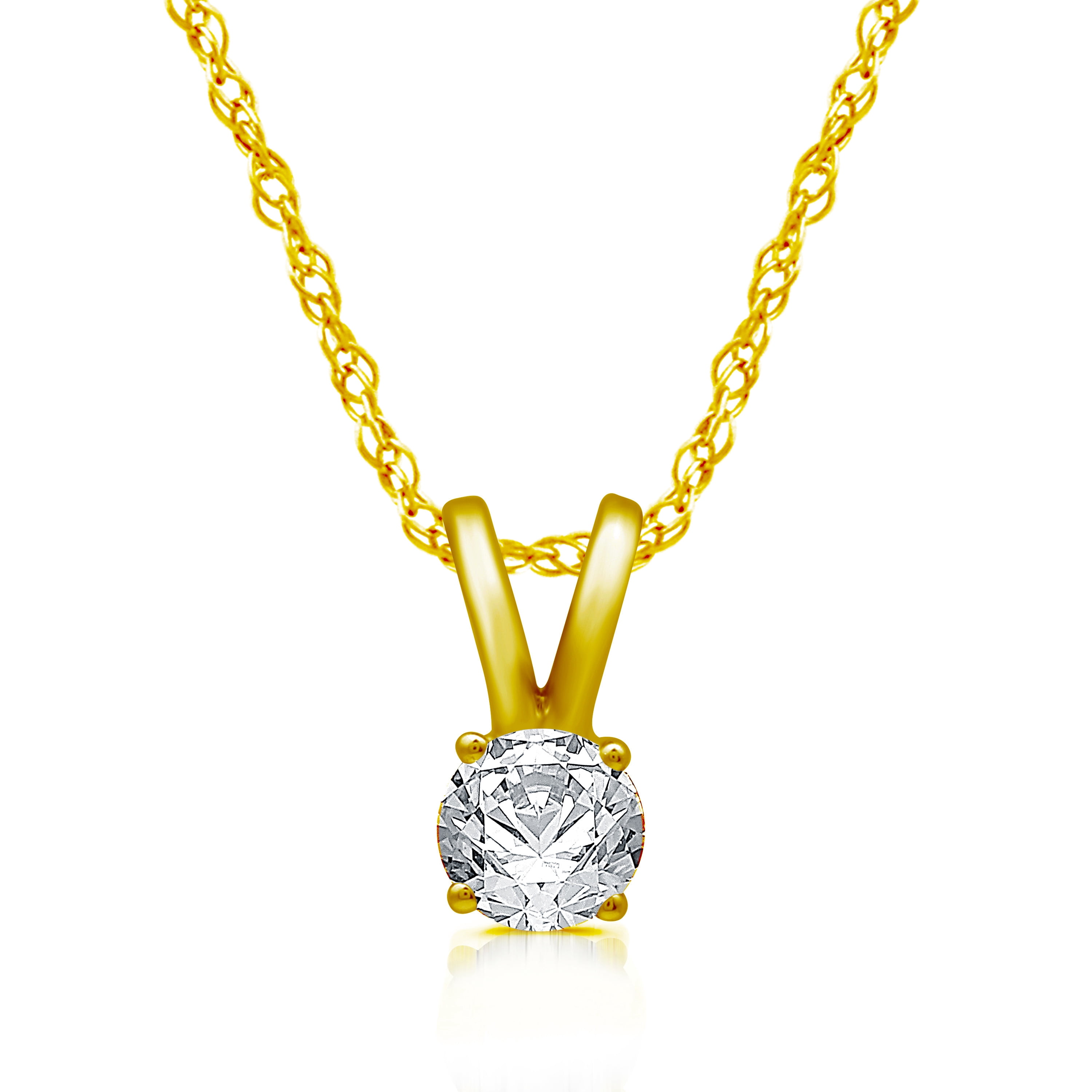 Brilliance 14Kt Yellow Gold 1 2 Carat Diamond Solitaire Pendant Brilliance 14Kt Yellow Gold 1 2 Carat Diamond Solitaire Pendant