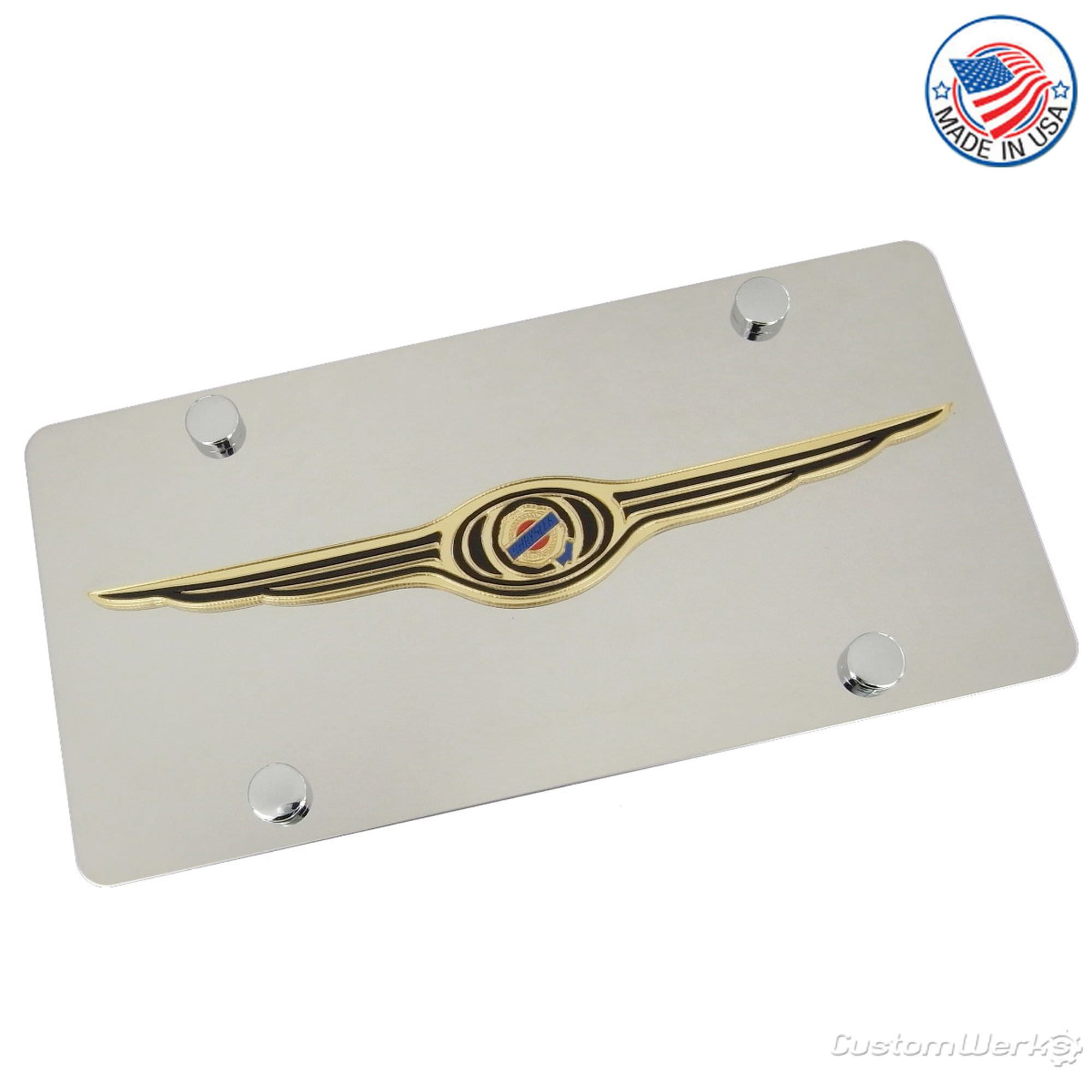 Chrysler Wing Gold Dual Logo License Plate (Chrome) - Walmart.com