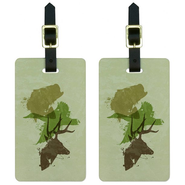 Hunting Fishing Design Hunter Deer Duck Bass Trout Camouflage Luggage ...