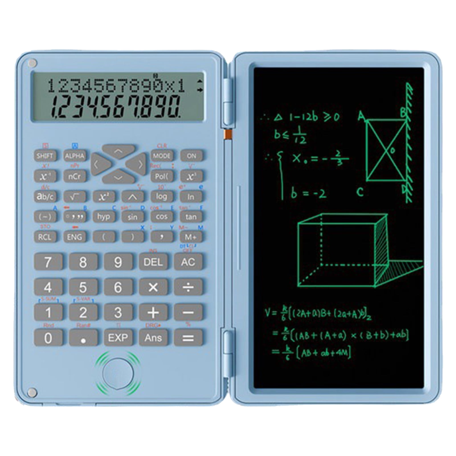 Fusipu Calculator Clamshell Design Double Line Display Smart Writing One Click Delete LCD Screen ...