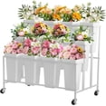 Senfot 94x60x80cm White 3 Tier Metal Flower Display Stand with 12 ...