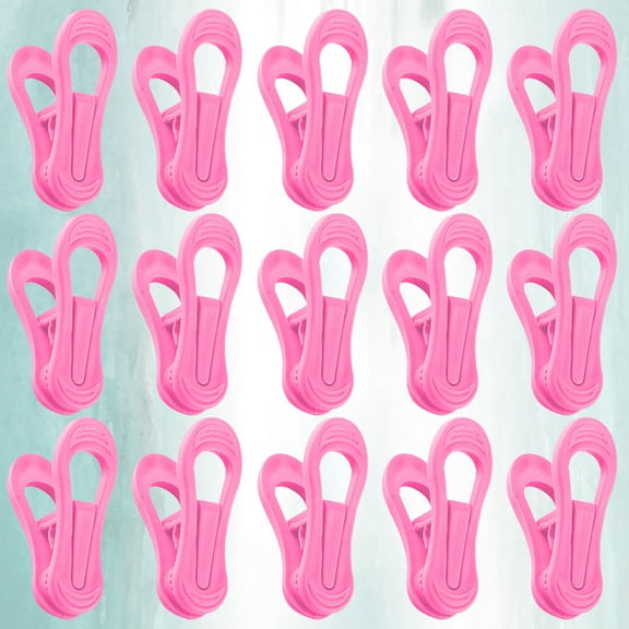Plastic Clothes Socks Pants Airing Clips Clamps Clothespins Hanger Pink ...