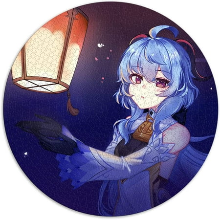 Genshin Impact Hu Tao 1000 Piece Circular Puzzle Brain Intelligence Challenge 26.5"x26.5" Great ...