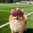 Adjustable Dog Baseball Cap with Soccer Design Breathable Sun Visor Hat ...