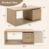 XIAO WEI Modern Coffee Table Hidden Storage 1.4" Thick Expandable ...