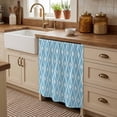Blue and White Geometric Cabinet Curtains for Kitchen 35"W x 35"L ...