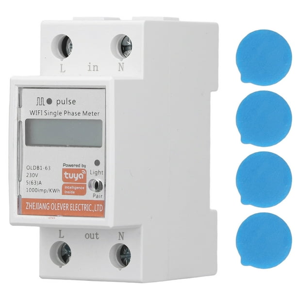 LCD Digital Energy Meter Smart WIFI DIN Rail Mount Single Phase ...