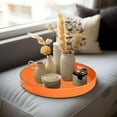 MAONAME 13" Orange Round Tray, Orange Serving Tray with Handles, Modern ...
