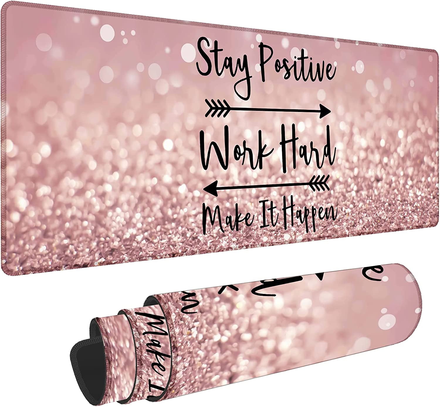 Inspirational Quote Pink Mouse pad for Desk Cute Pink Desk Accessories ...