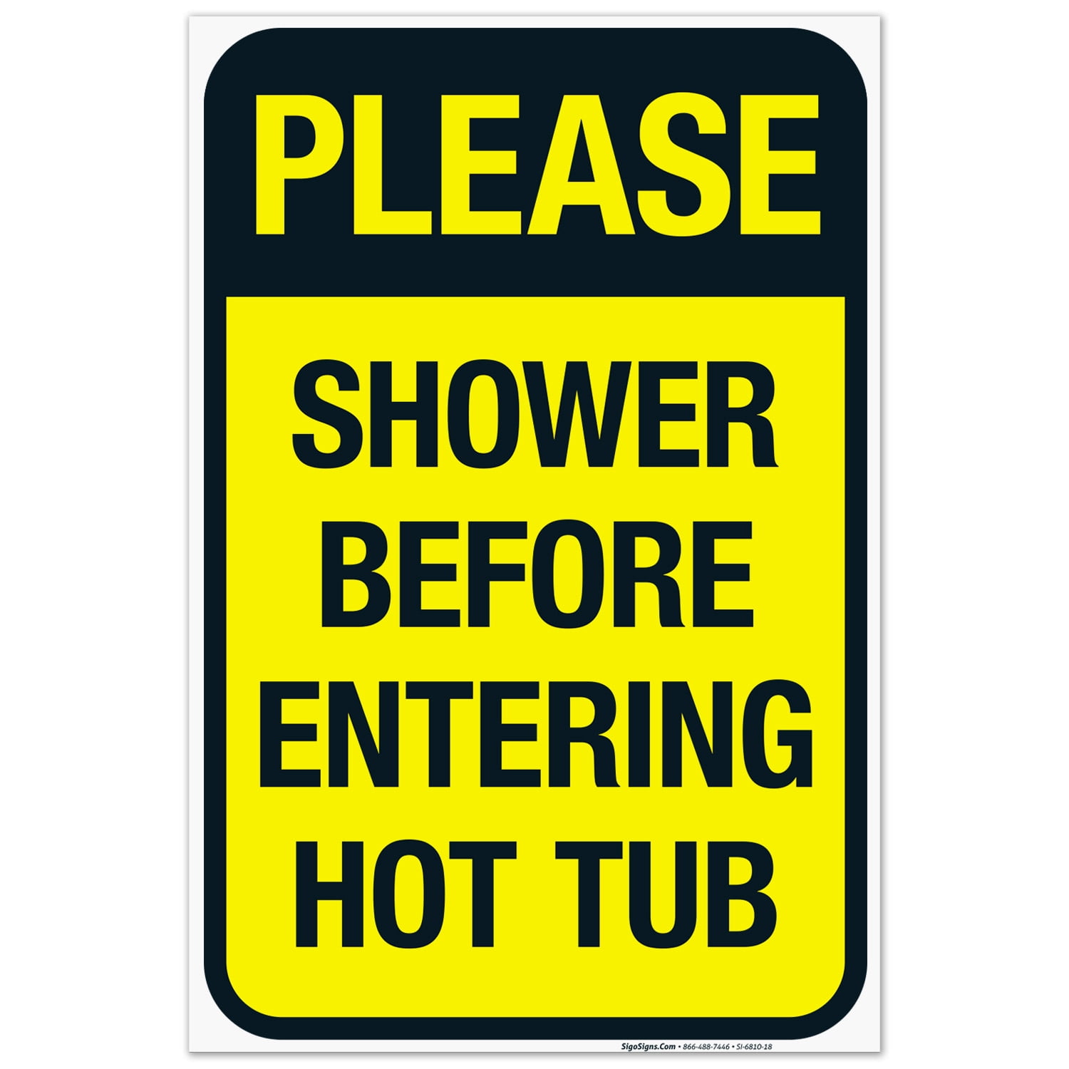 Shower Before Entering Hot Tub Sign, Pool Sign, - Walmart.com